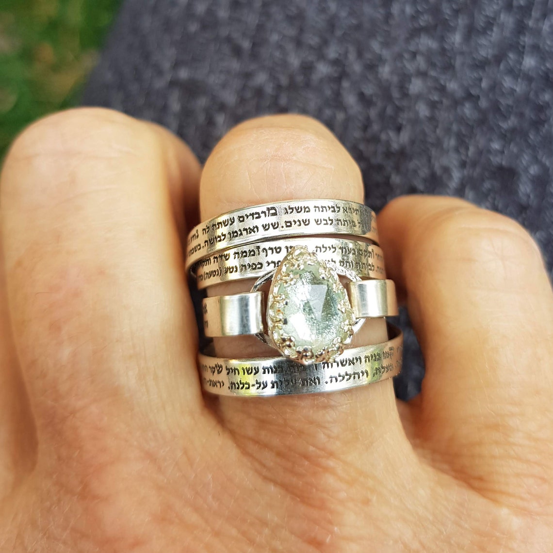 Woman of Valor Hebrew Ring for Women Jewish Ring Engraved - Etsy