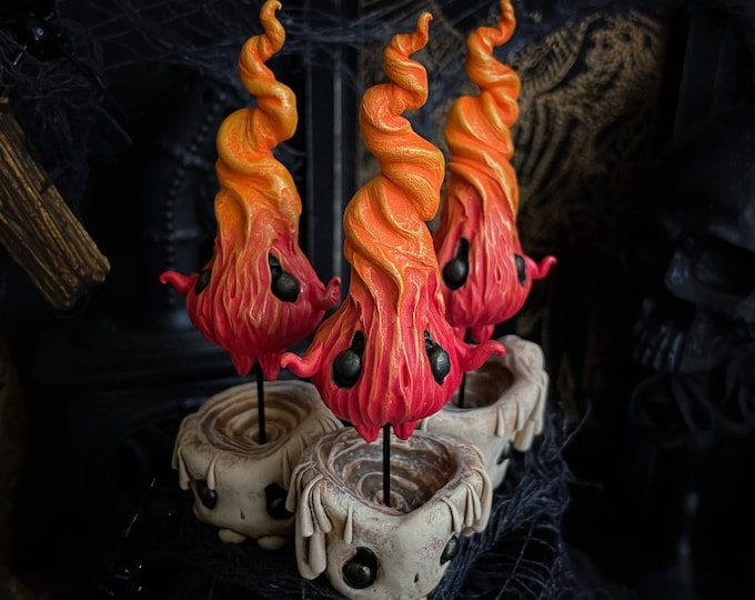 Small Candle and Wisp Friends Art Sculpture Figurines Handmade Gothic ...