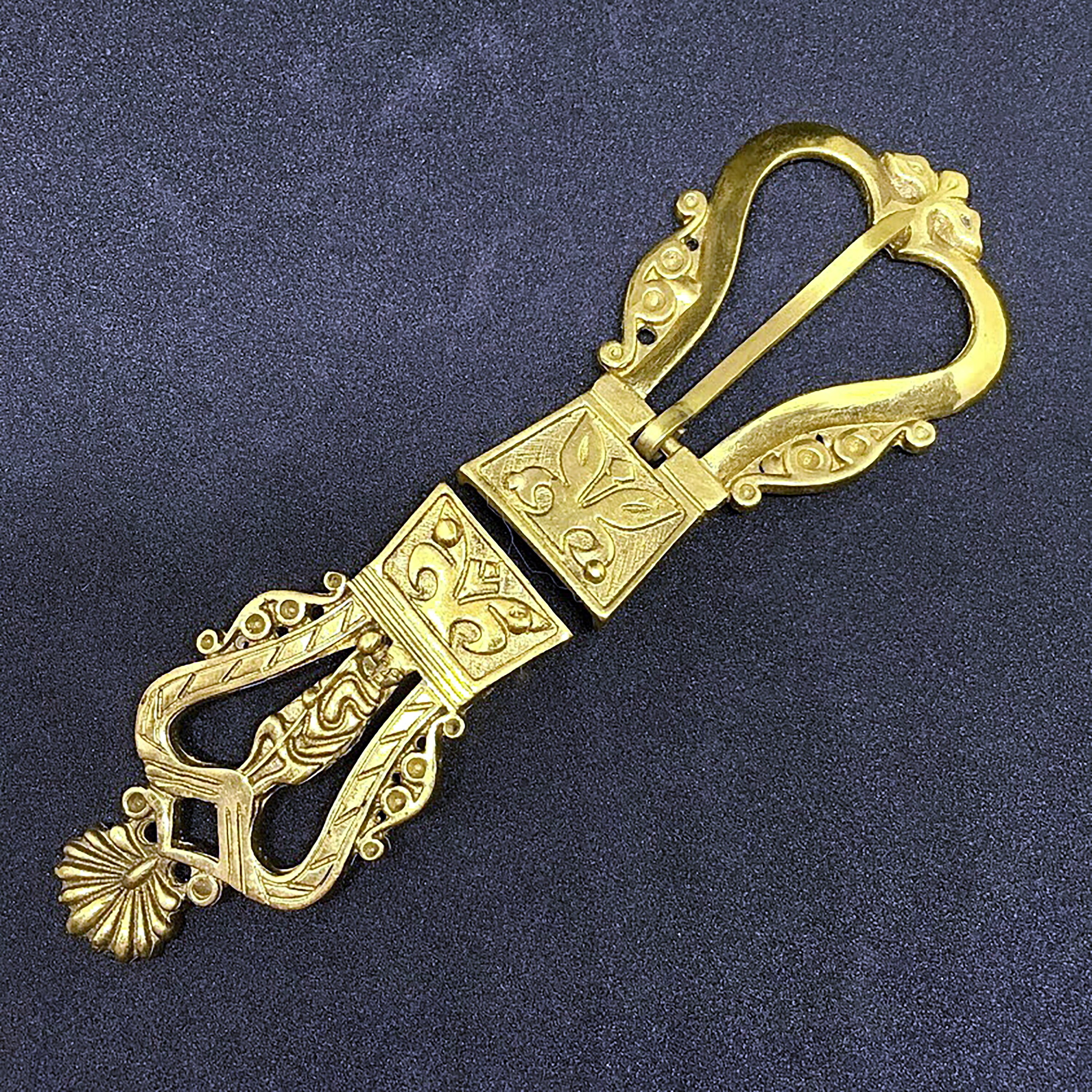 Medieval German Belt Set – Replica Brass Hardware for Leather Belts (24 ...