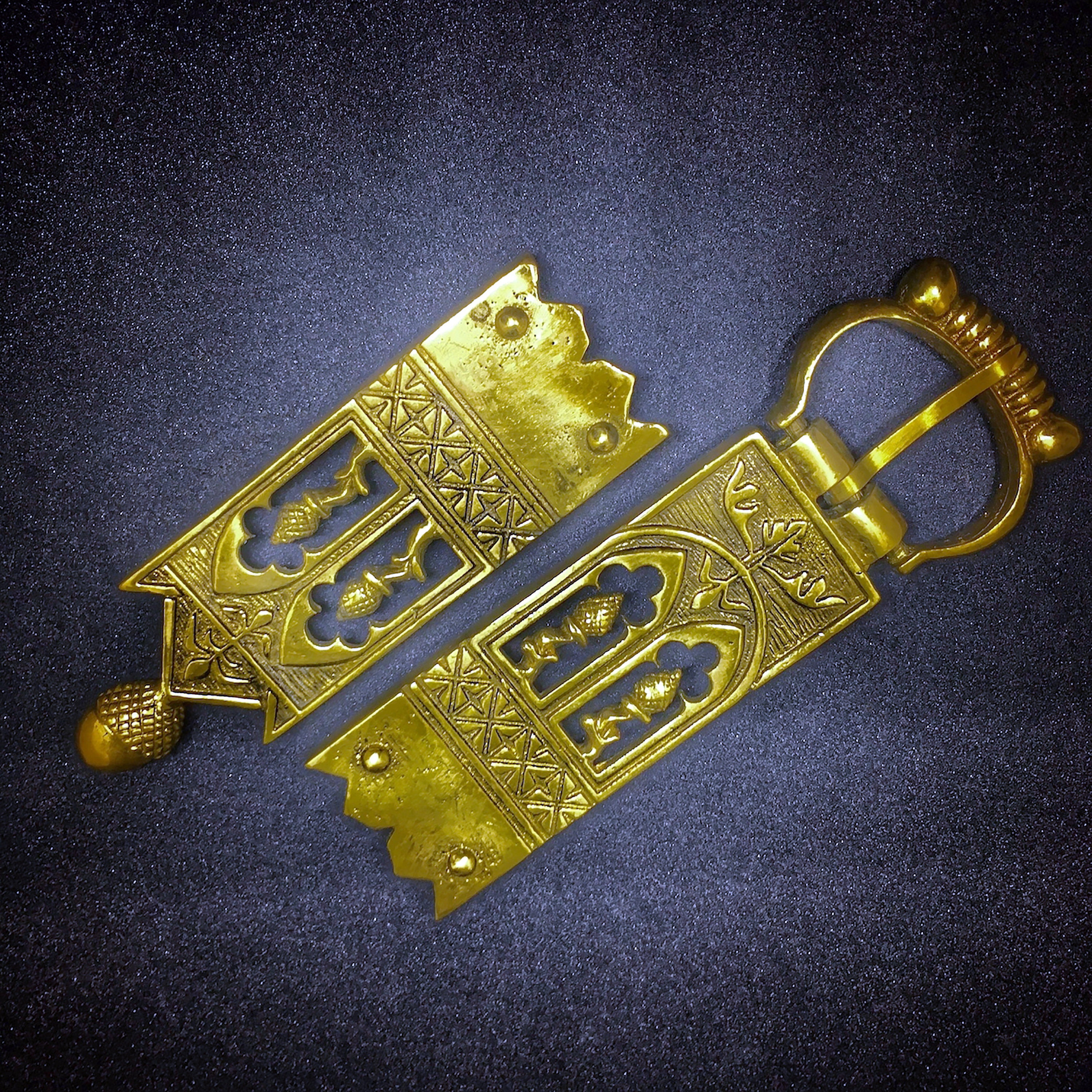 Medieval German Belt Set – Replica Brass Hardware for Leather Belts (24 ...