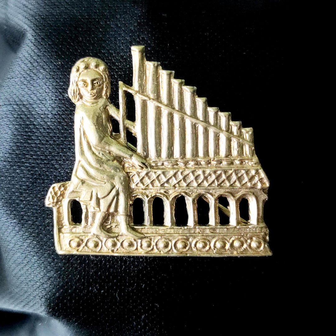 Medieval Brooch Pipe Organ Pilgrim Badge Brass Replica for Ren Fair and ...