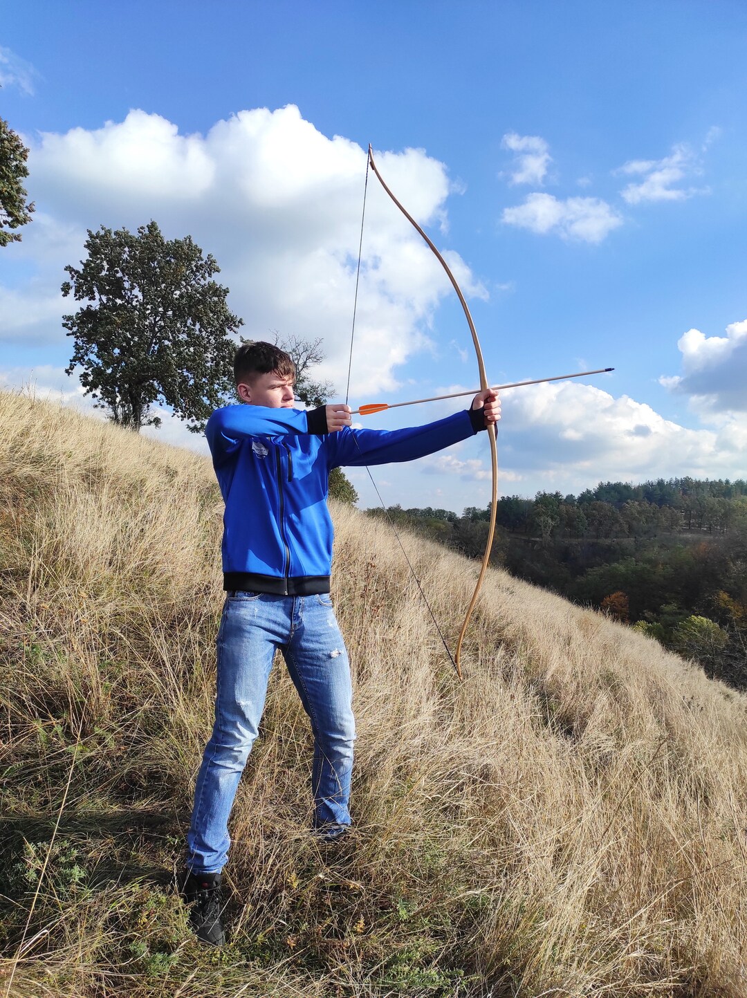 Wooden Bow 71 Inch, Traditional Horse Archery Longbow, Ash Wood and ...