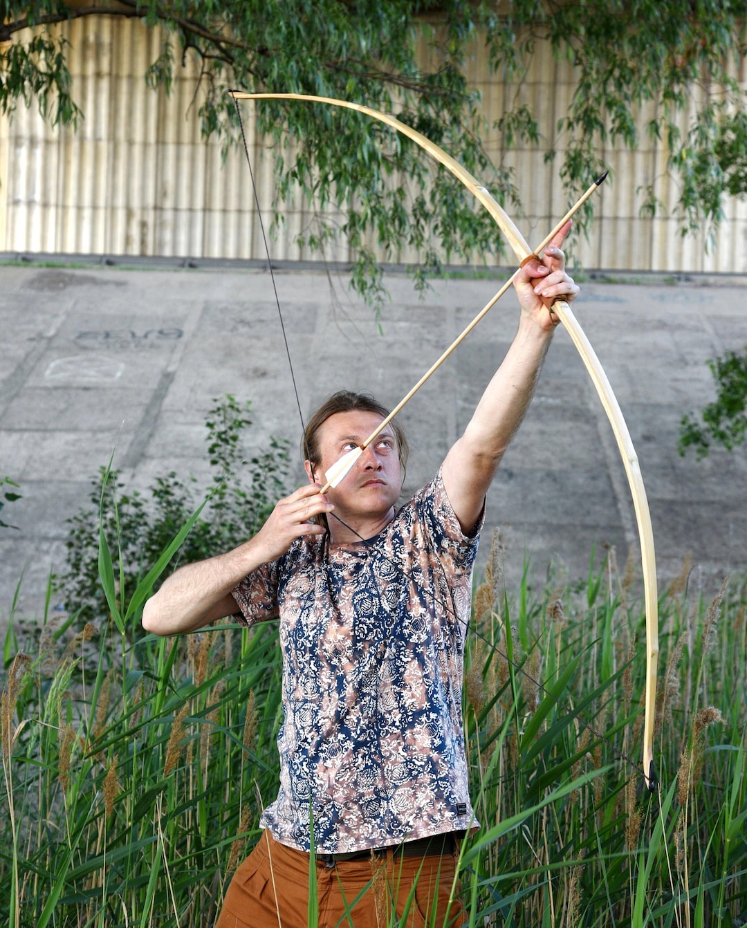 Traditional Medieval Long Bow – Wooden Selfbow for Target Archery – 71 ...