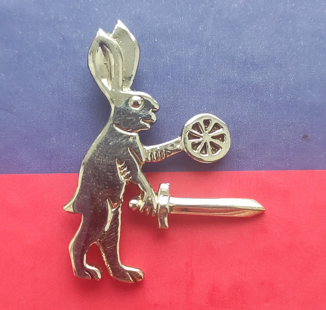 Medieval Rabbit Knight Badge, 13th Century Reenactment Jewelry, Hat's ...