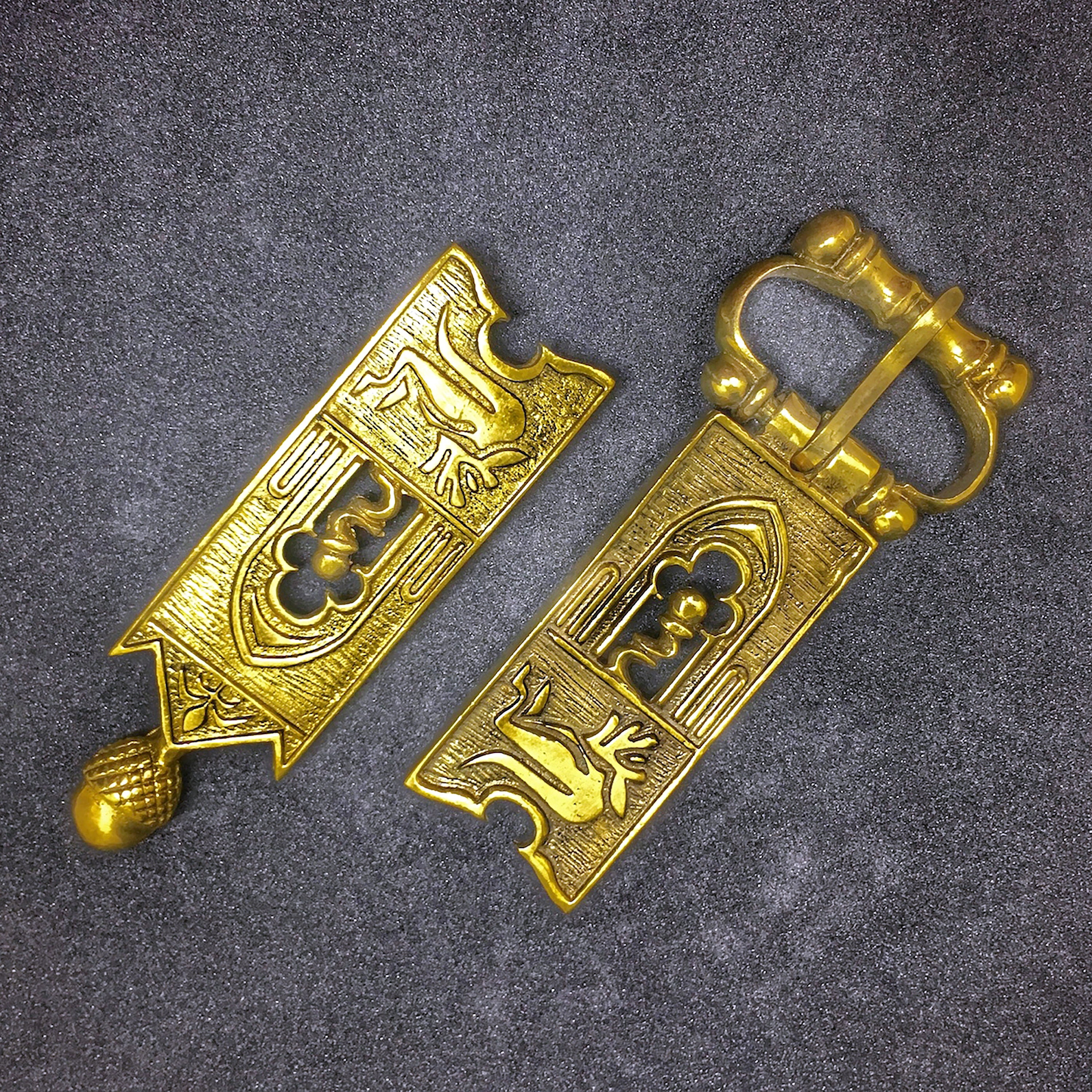 Medieval German Belt Set – Replica Brass Hardware for Leather Belts (24 ...