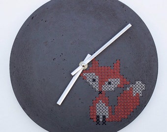 Embroidered clock | Etsy