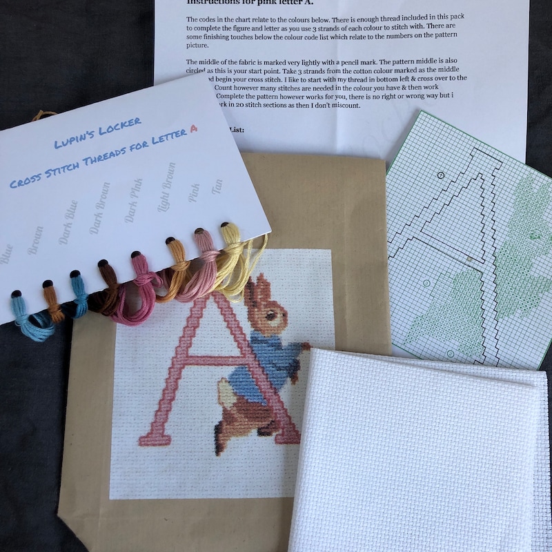 Initial Crosstitch Kit - Etsy UK