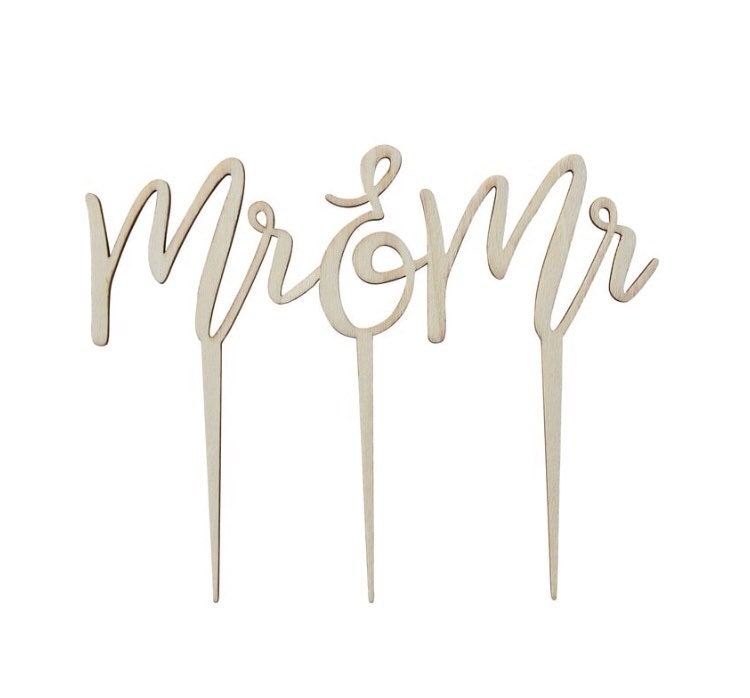 Wooden Mr & Mr Cake Topper - Etsy