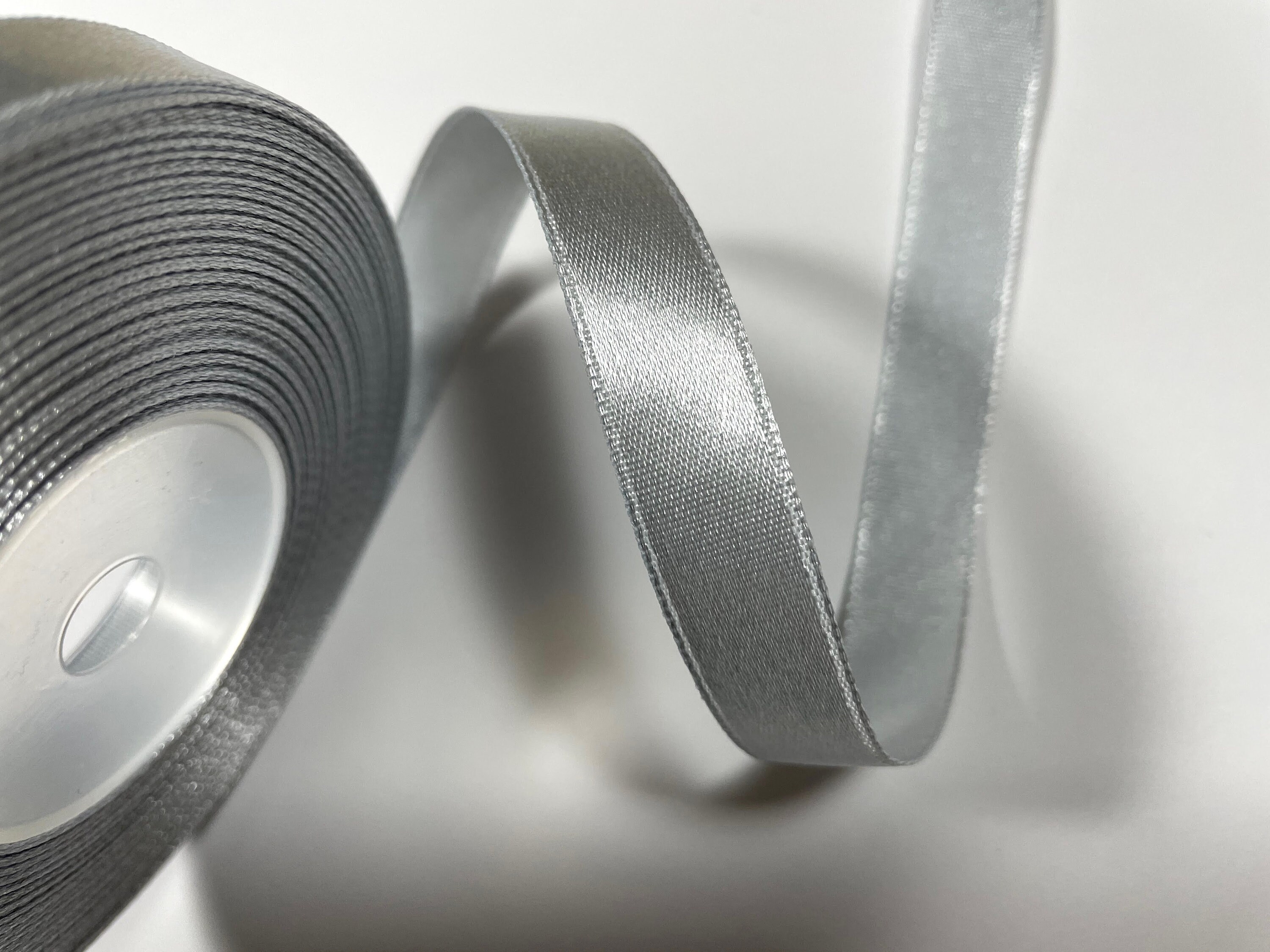 Silver Grey Satin Ribbon/ Width 1/4 inches 6 mm/ Length 1 to 5 | Etsy
