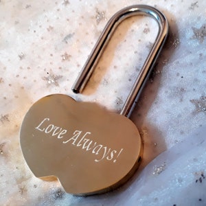 Engraved Solid Brass Personalised Padlock - Lock Your Love - Forever ...