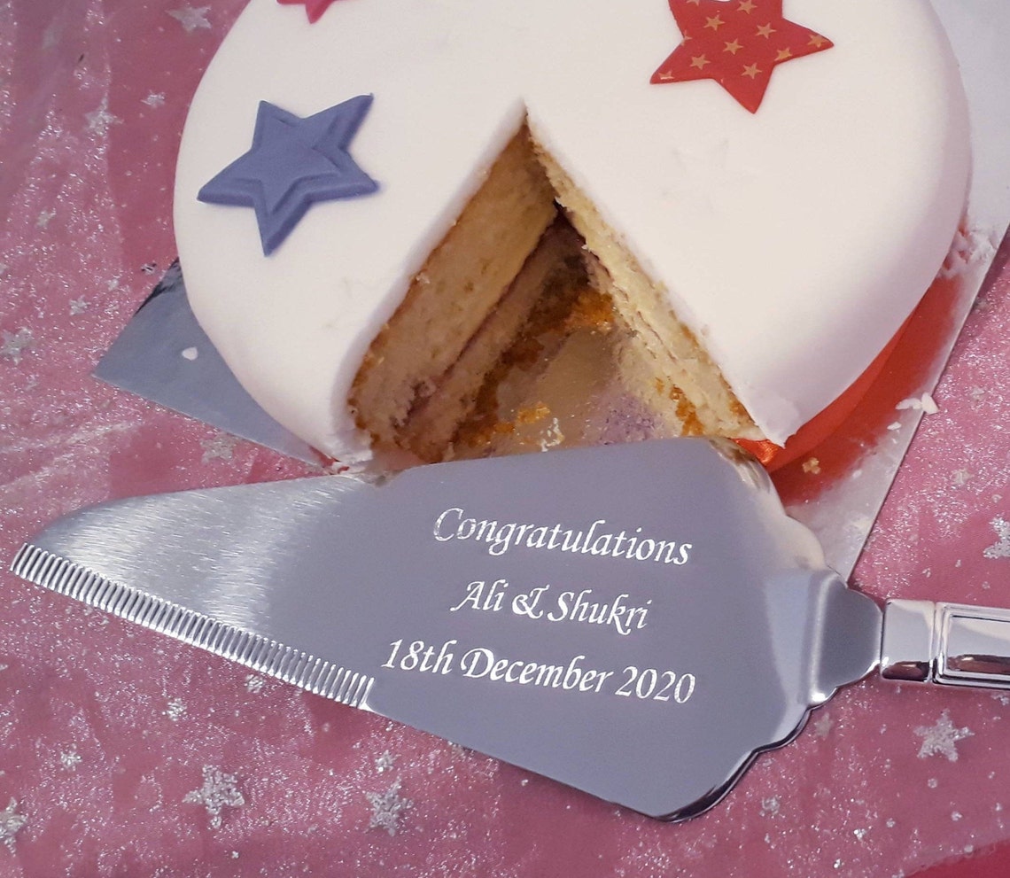 Engraved Cake Slice Server Personalised Custom Wedding | Etsy