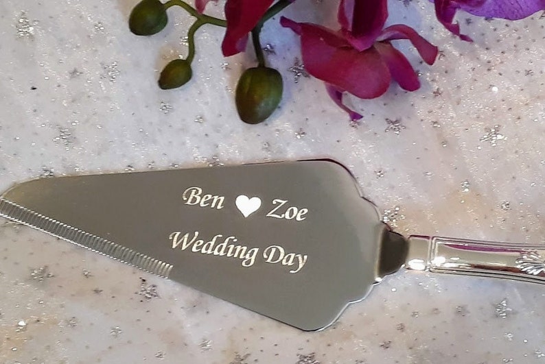Engraved Cake Slice Server Personalised Custom Wedding - Etsy UK