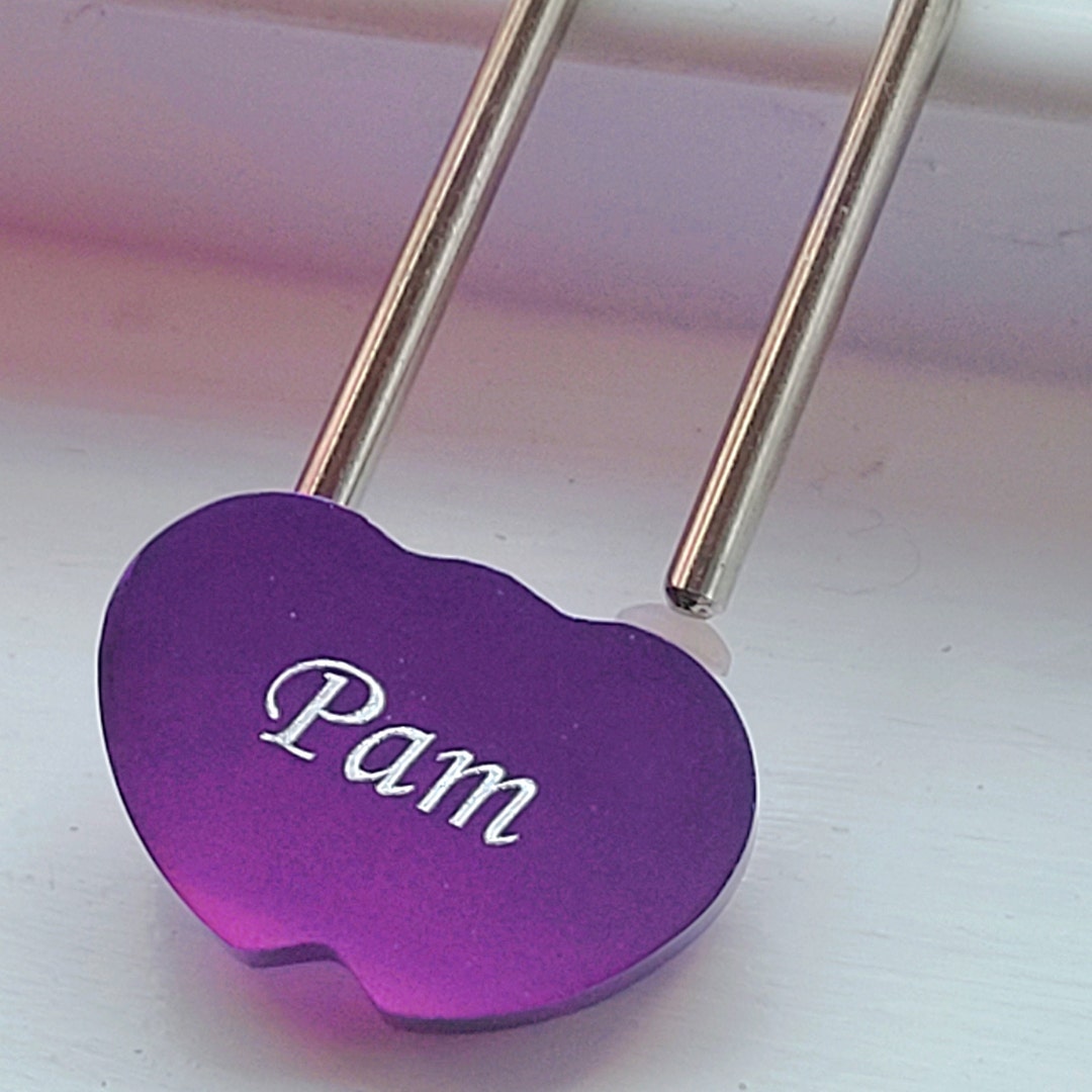 Purple Engraved Love Forever Padlock, Custom Personalised One Time Lock ...