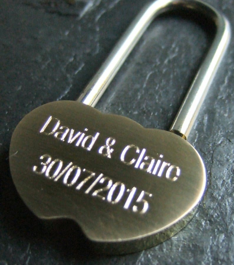 Engraved Solid Brass Personalised Padlock - Lock Your Love - Forever ...