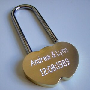 Engraved Solid Brass Personalised Padlock - Lock Your Love - Forever ...