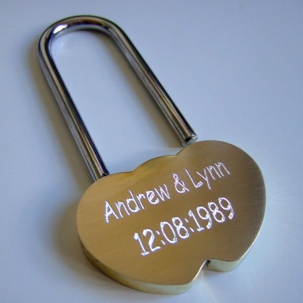 Engraved Solid Brass Personalised Padlock - Lock Your Love - Forever ...