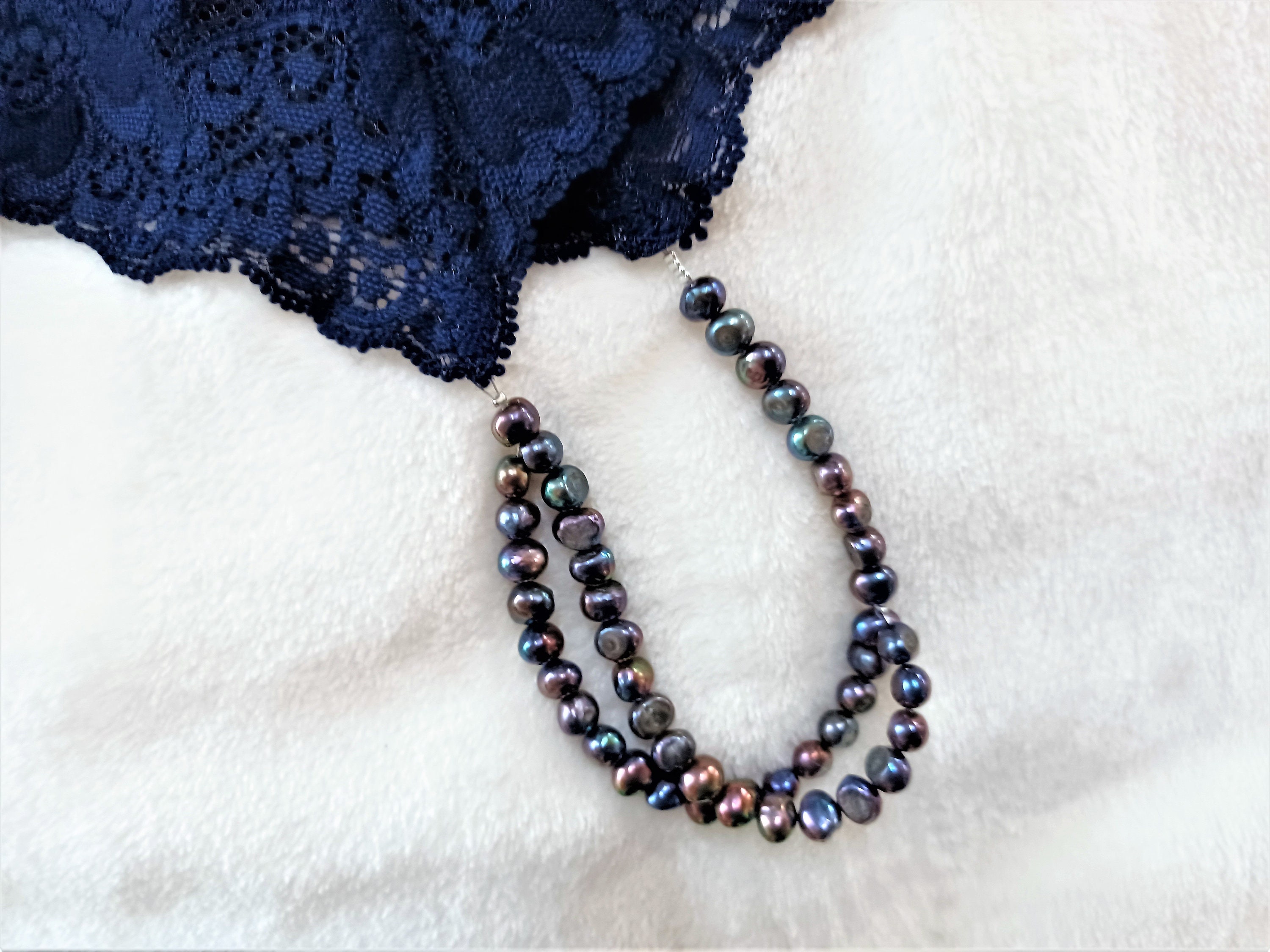 Unikat Dessous sexy Lingerie dunkelblauer Perlen String Slip | Etsy