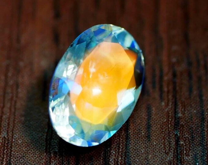1.75 Carat Oval Moonstone: Madagascar Gemstone With Red & Blue Fire - Etsy