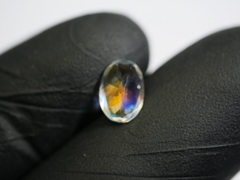 1.70CRT Natural Moonstone Facets With Red Fire for Jewelry Making Multi ...