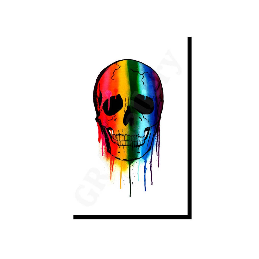 Rainbow Skull - GRA Gallery - Etsy