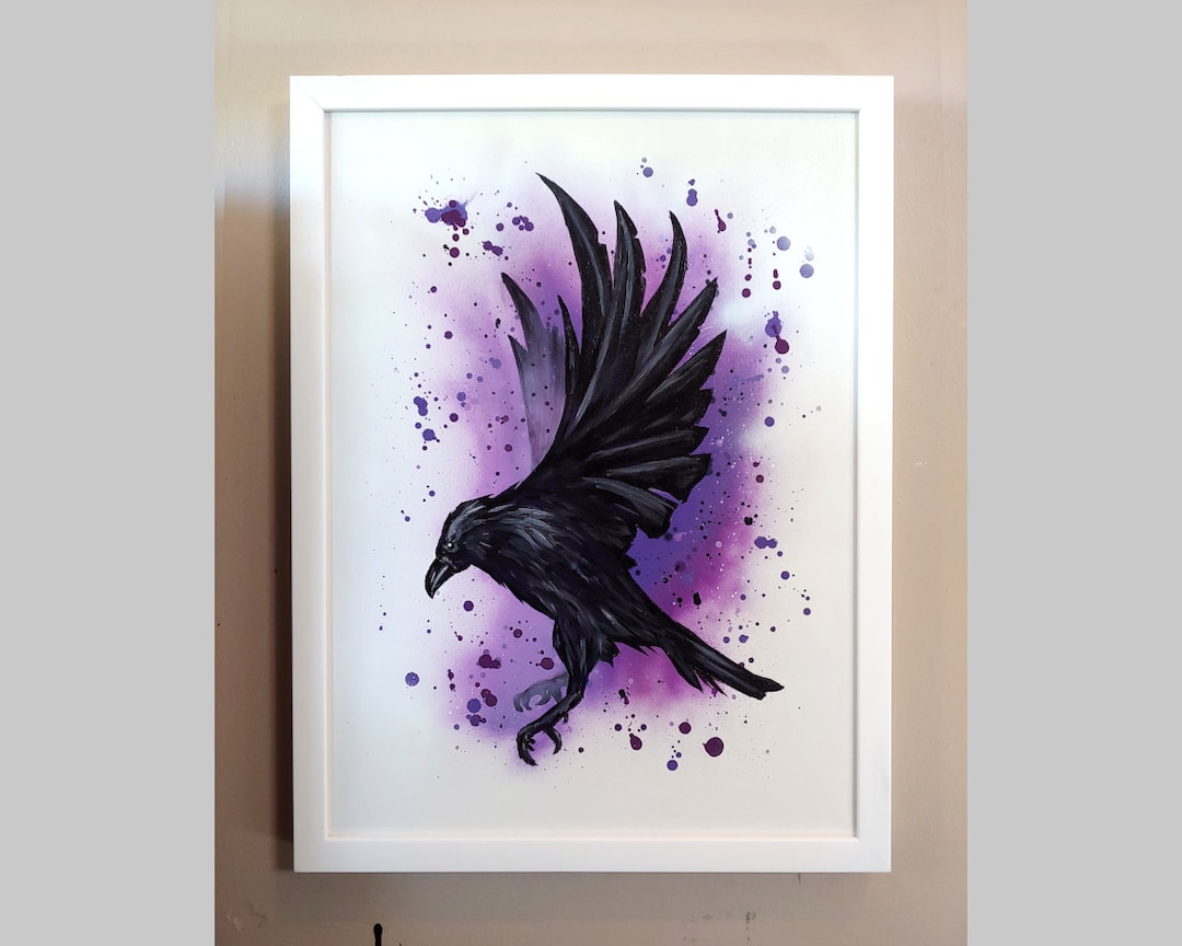 Raven Framed Painting GRA Gallery - Etsy