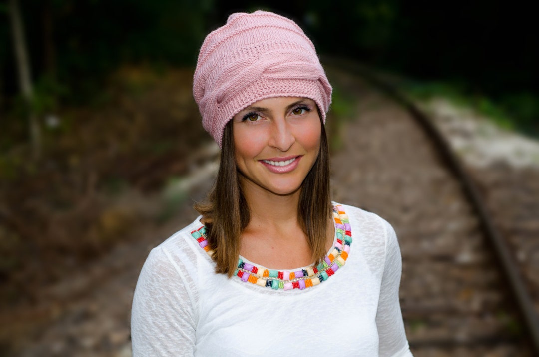 Gorro holgado rosa, gorro de invierno, gorro de crochet para mujer ...