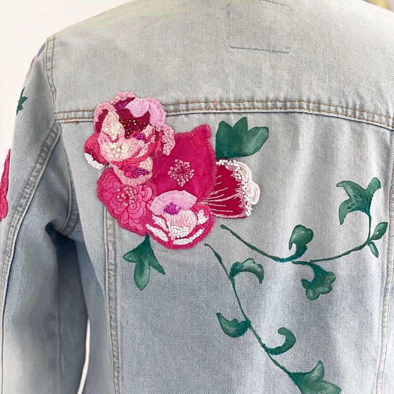 Hand Embroidered Denim Jacket for Women | Send in Service for Custom ...