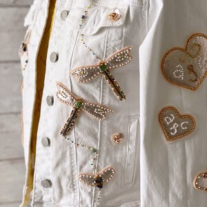 Embroidered Patch for Wedding Denim Jacket | Handmade Beaded Textile ...