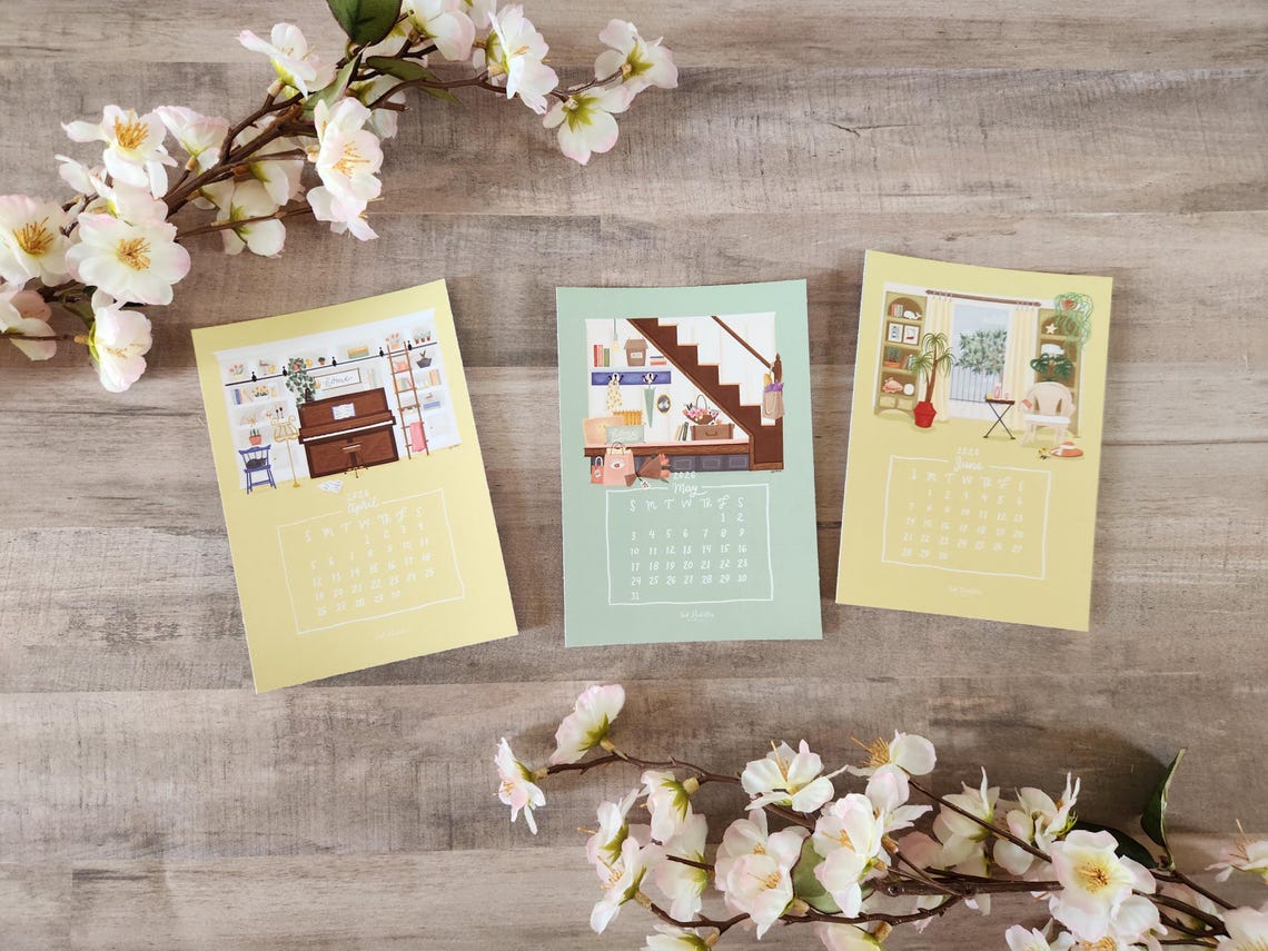 2026 | 2027 Calendar | Dahlia Desk Calendar Refill Cards | Pick Start ...