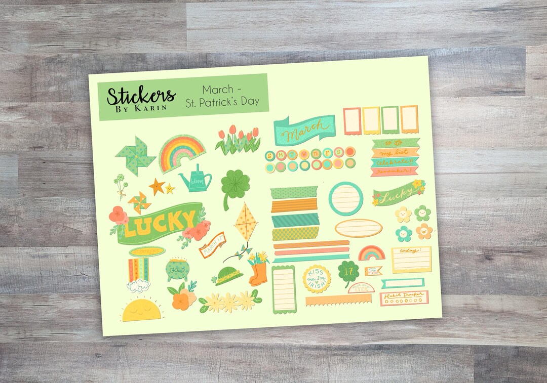 Instant Digital Download | Good Note March St Patrick's Day Stickers ...