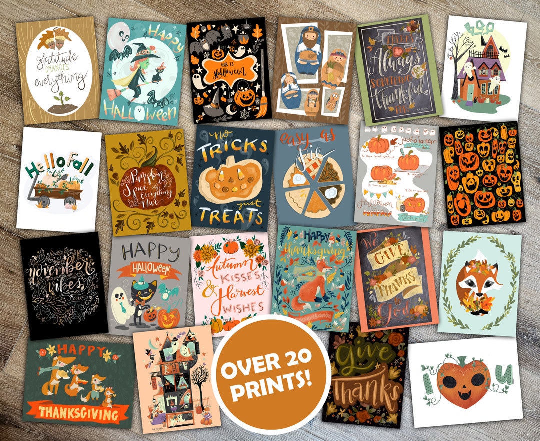 Instant Digital Download | Fall Art Bundle | Fall + Halloween ...