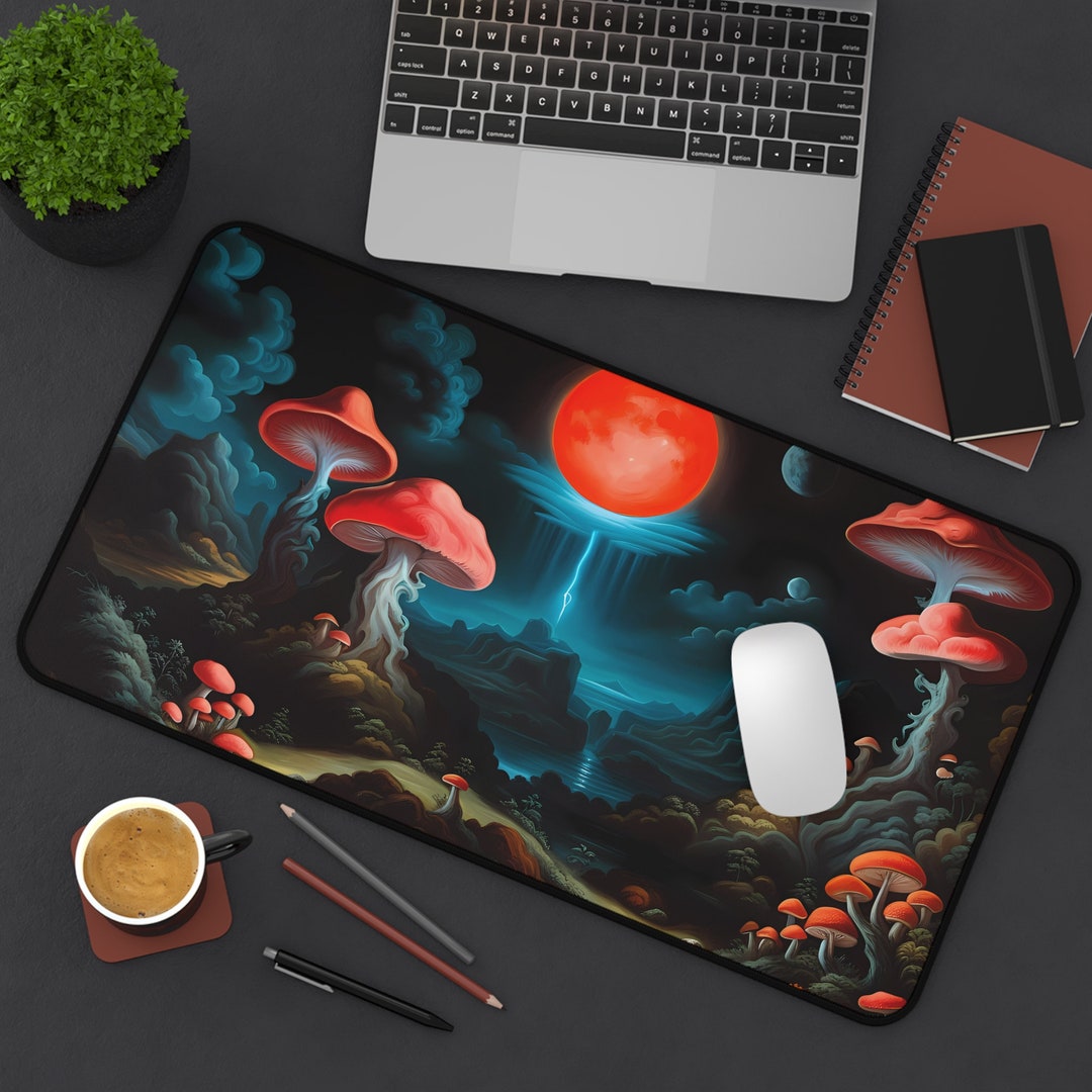 Desk Mat / Mouse Pad Alien Mushroom World Gaming Desk Mat Sci-fi Gaming ...