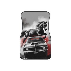Mustang Muscle Car Mat Cowboy Inspired Dark Horse Dieselpunk Mustang ...
