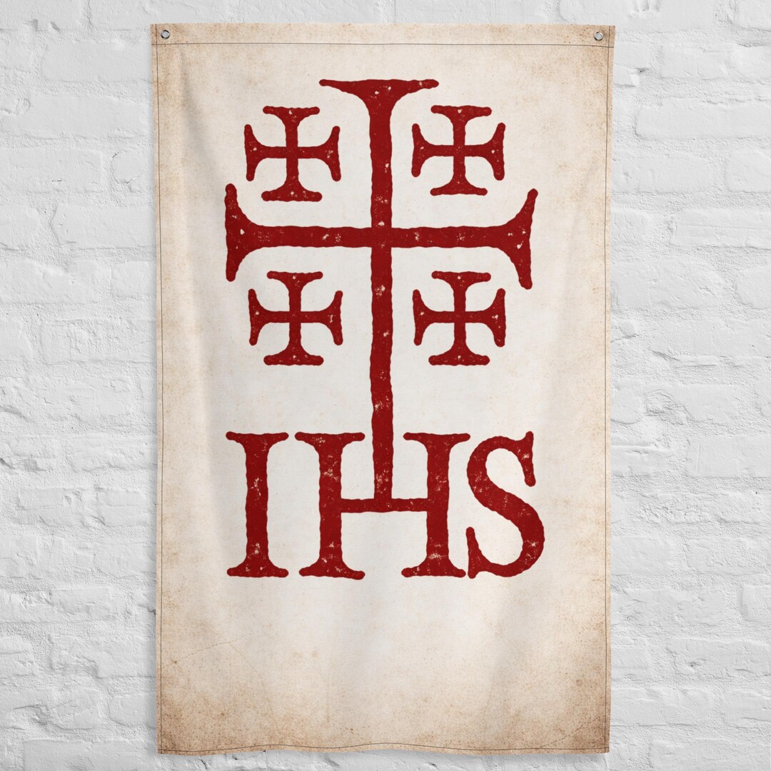Knights Templar Banner - Crusaders Flag Wall Art - Battle-worn Medieval ...