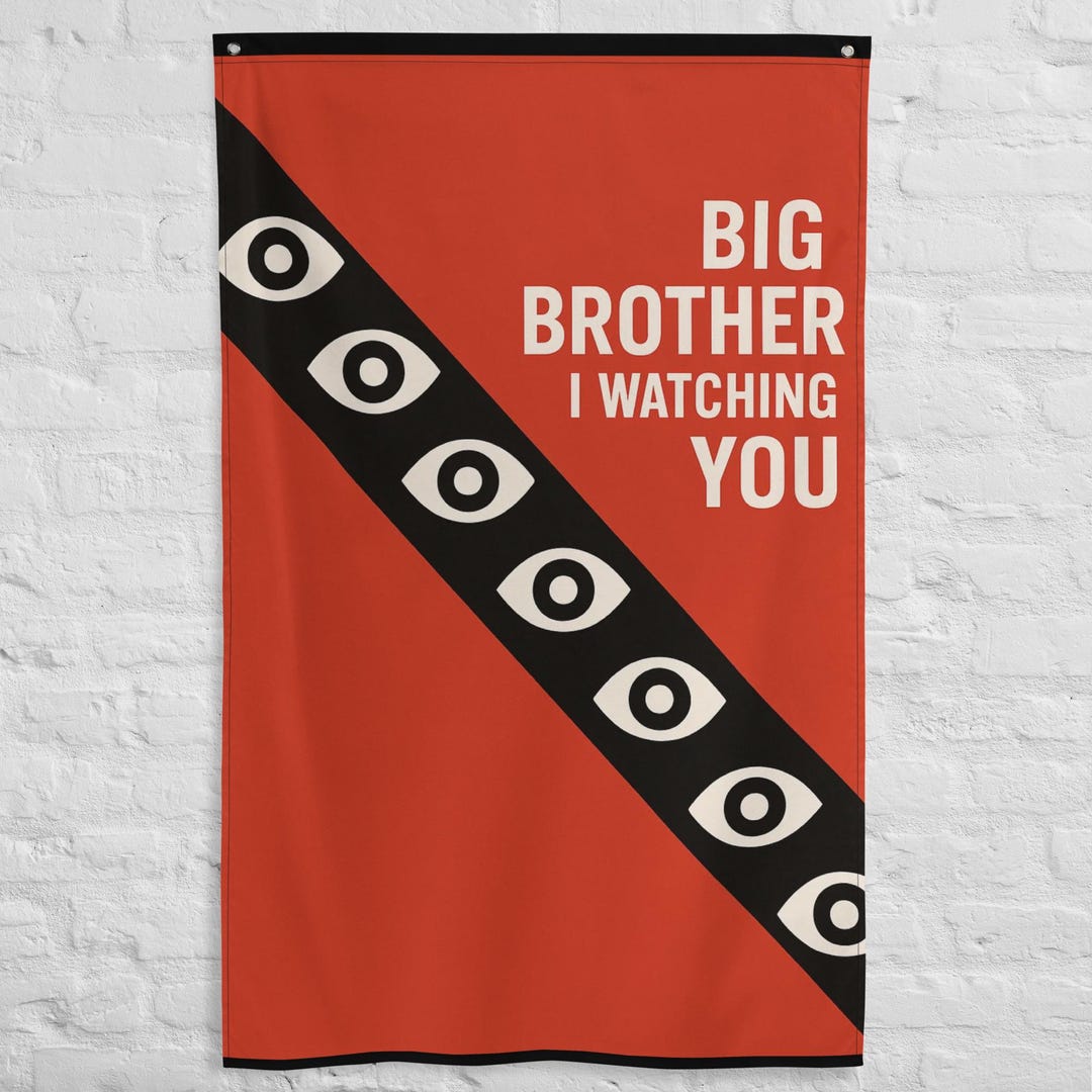 Orwell 1984 Vertical Banner Flag - Dystopian Propaganda Wall Hanging ...
