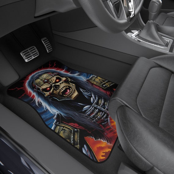 Heavy Metal Car Mat Iron Maiden Inspired Headbanger Car Gift Metalhead Floor Mat Skeleton Car Mats 2x Front Etsy