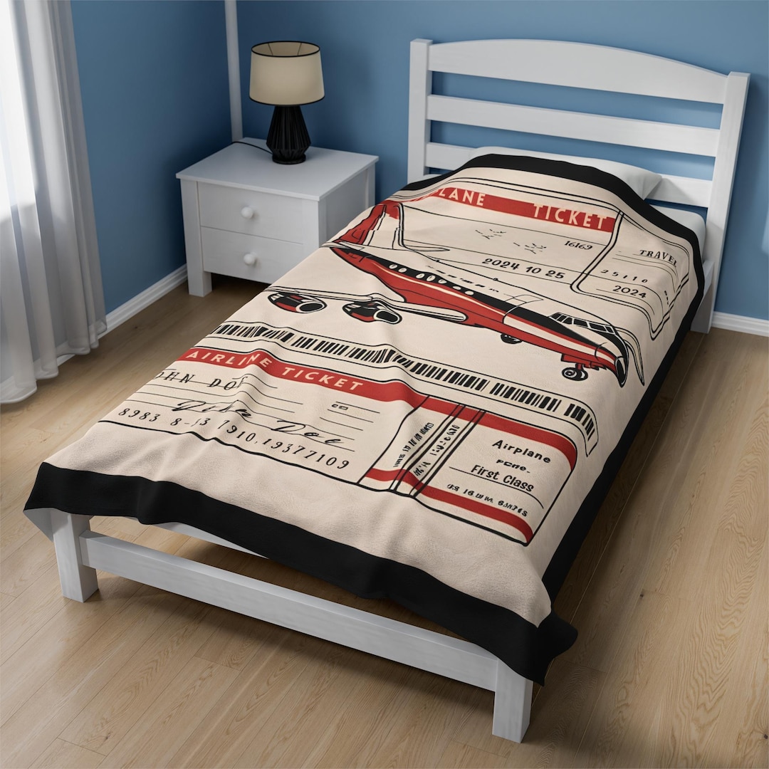 Personalized Airplane Blanket - Vintage Airways Ticket Blanket - Custom ...