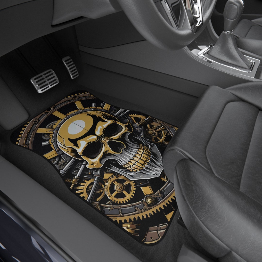 Dieselpunk Skull Car Mat Mad Max Inspired Hot Rod Rat Rod Vintage Car ...