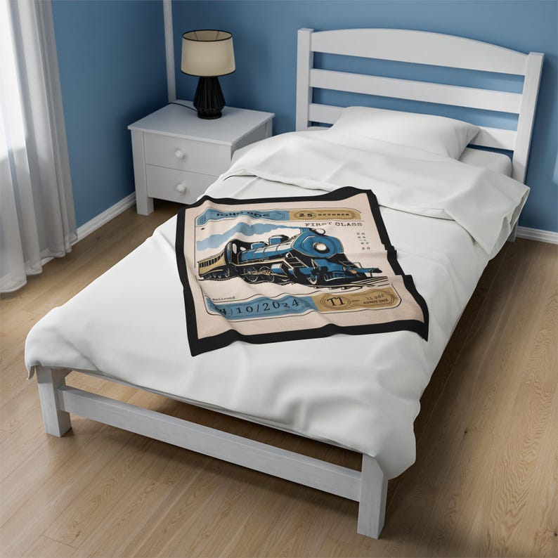 Personalized Train Blanket Vintage Railroad Ticket Blanket Custom Gift ...