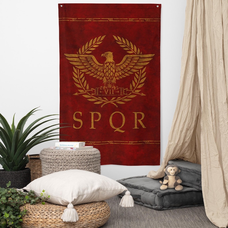 Legionary Standard | Ancient Roman SPQR Eagle Banner - Historic Wall ...