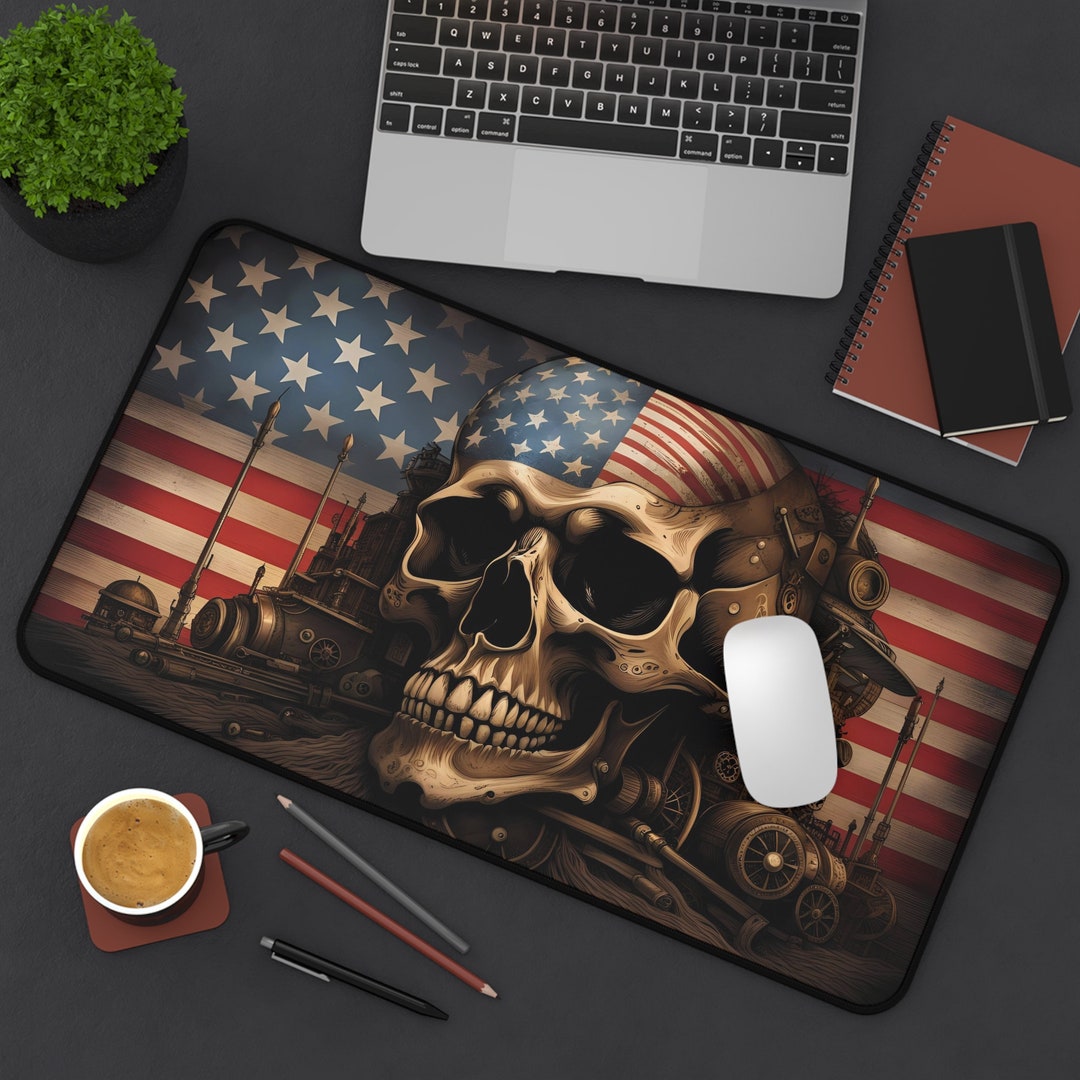 Unique Steampunk American Flag and Skull Desktop and Gaming - Etsy