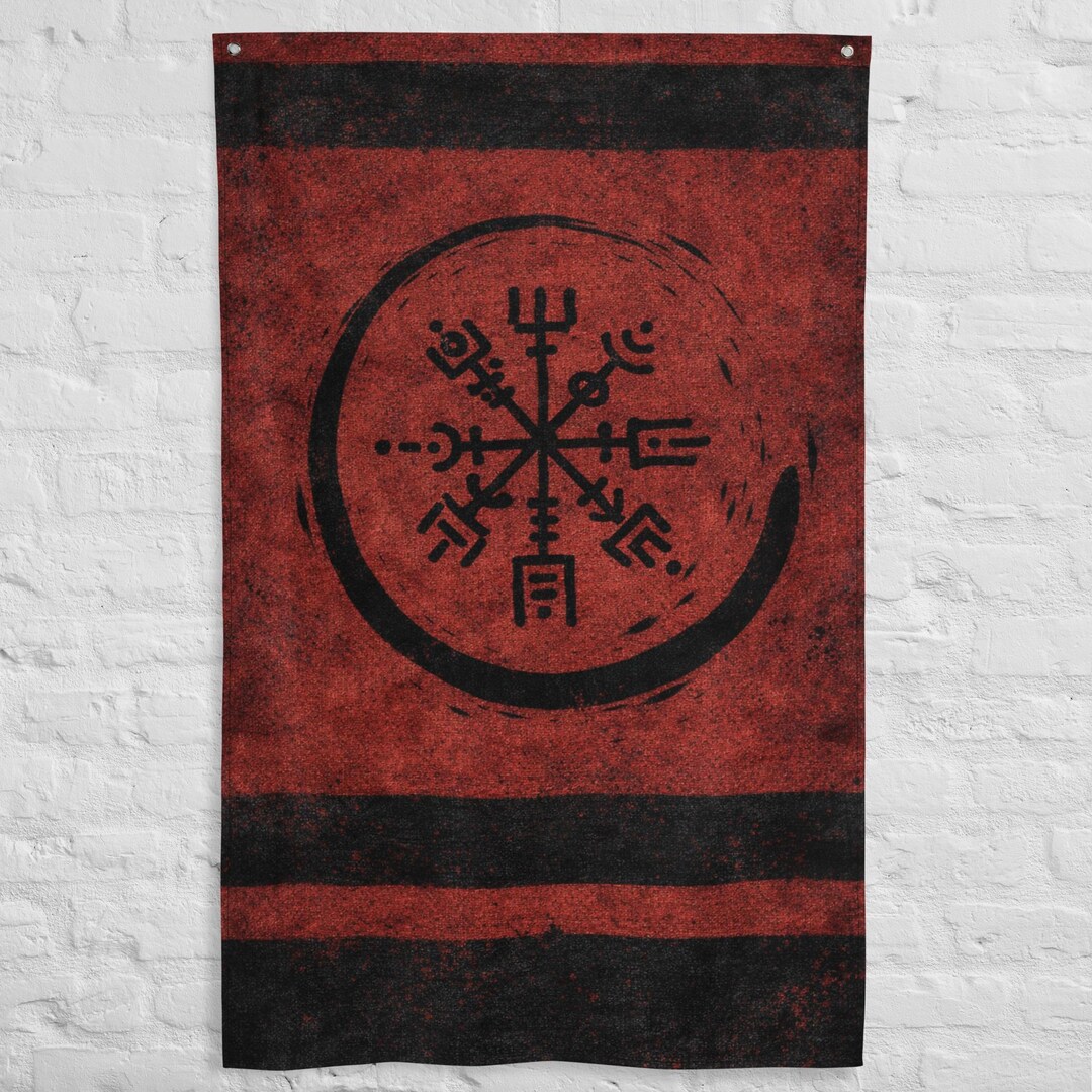 Viking Banner - Norse Symbol Wall Flag - Nordic Mythology Decor - LARP ...