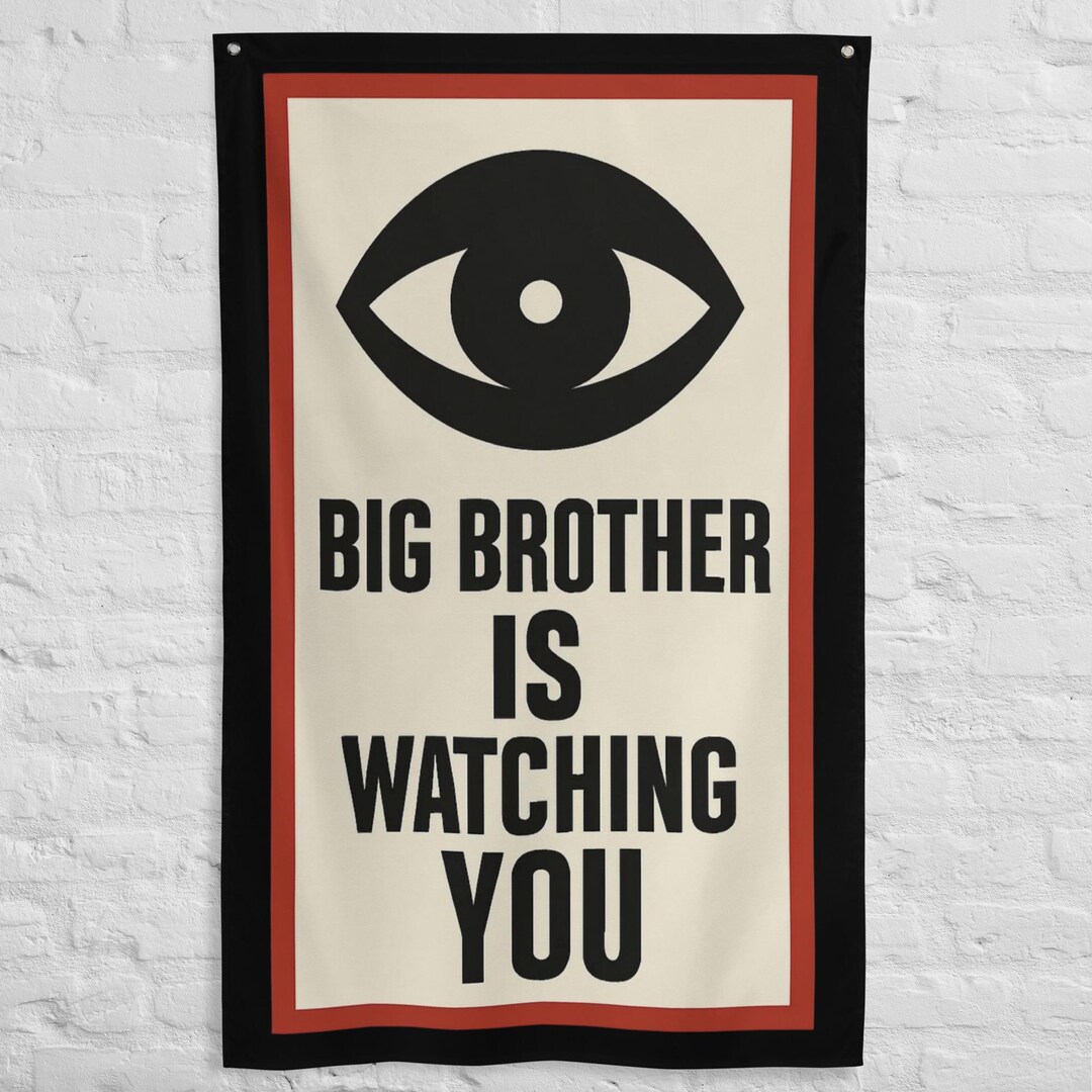 Orwell 1984 Vertical Banner Flag - Dystopian Propaganda Wall Hanging ...
