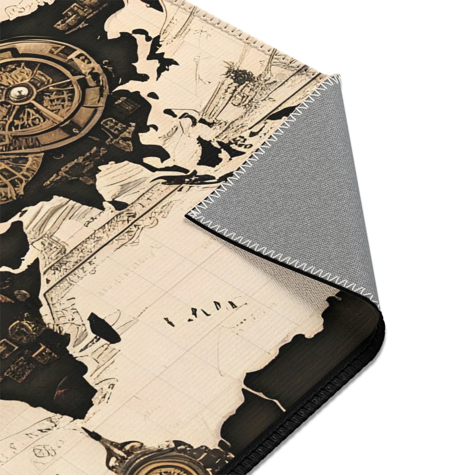 Area Rug | Steampunk World Map Area Rug | Add a Touch of Victorian ...
