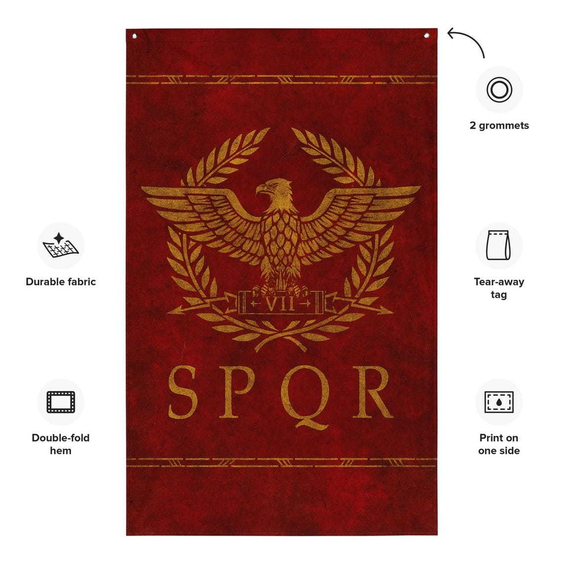 Legionary Standard | Ancient Roman SPQR Eagle Banner - Historic Wall ...