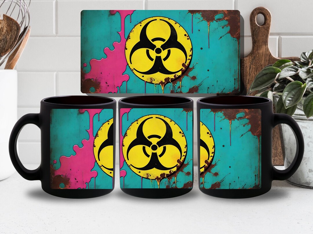 Biohazard Warning Sign Mug Funny Gift Coffee Mug Pathologist Biochemist ...