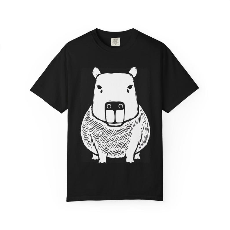 Ilustração de capivara desenhada à mão, retrato vintage de animal fofo ...