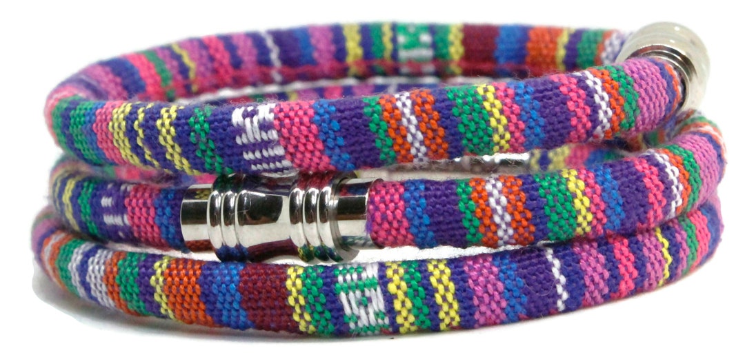 Pink/purple Woven Cotton Bracelet or Anklet | Unisex Vegan Jewelry - Etsy