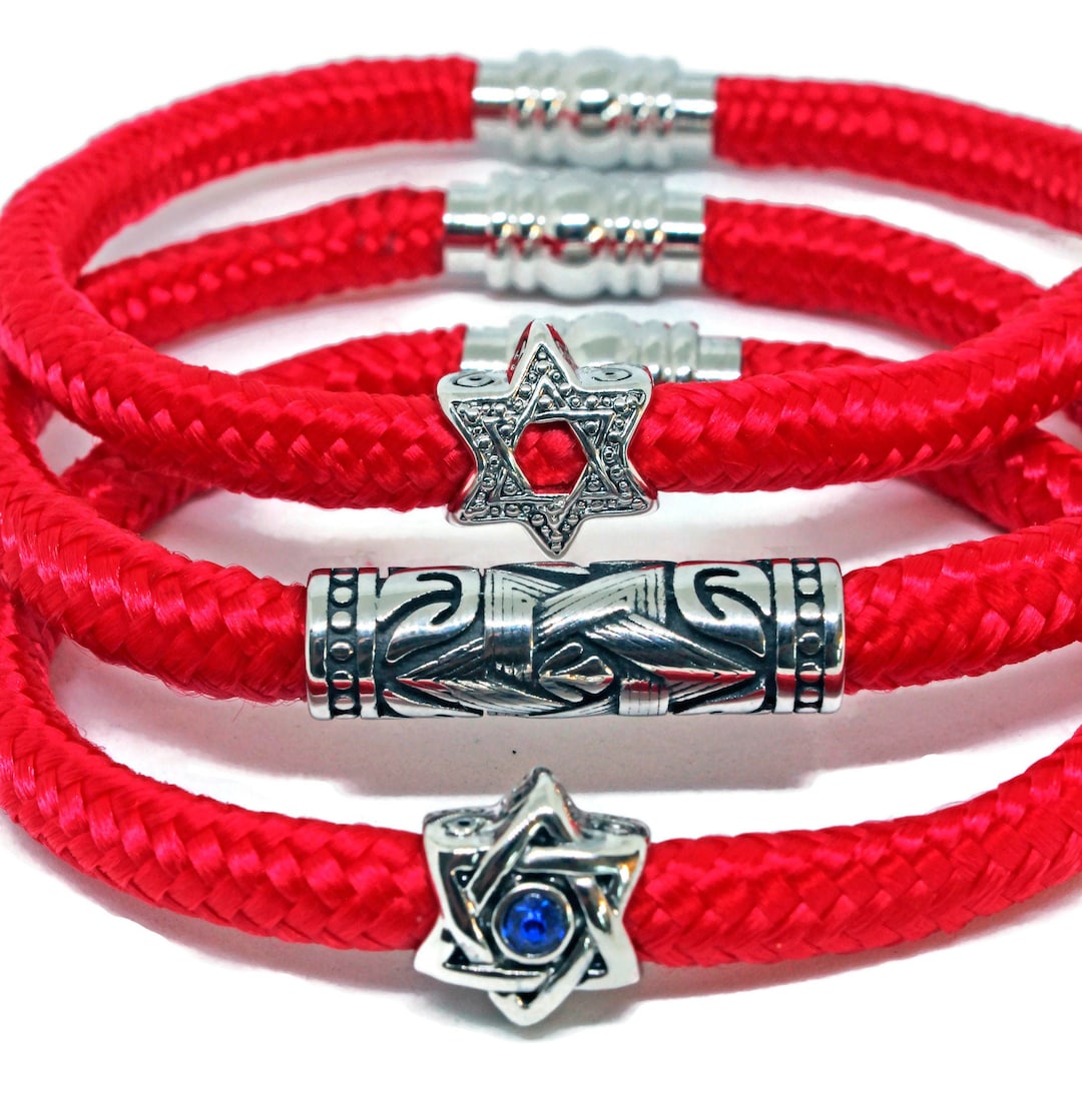 Red Paracord Jewish Star of David Bracelet | Judaica Vegan Jewelry - Etsy