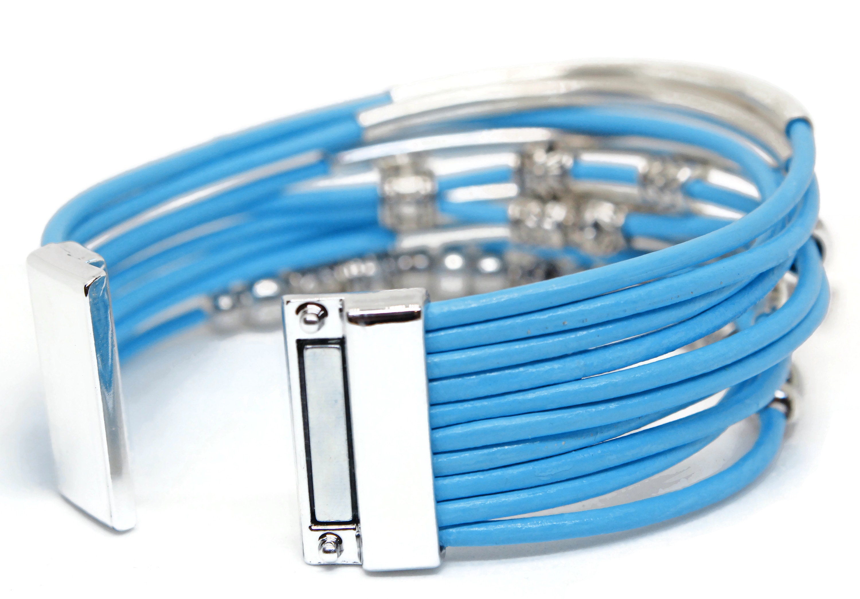 Judaic Leather Stack Bracelet Choose Charms & Color Jewish - Etsy